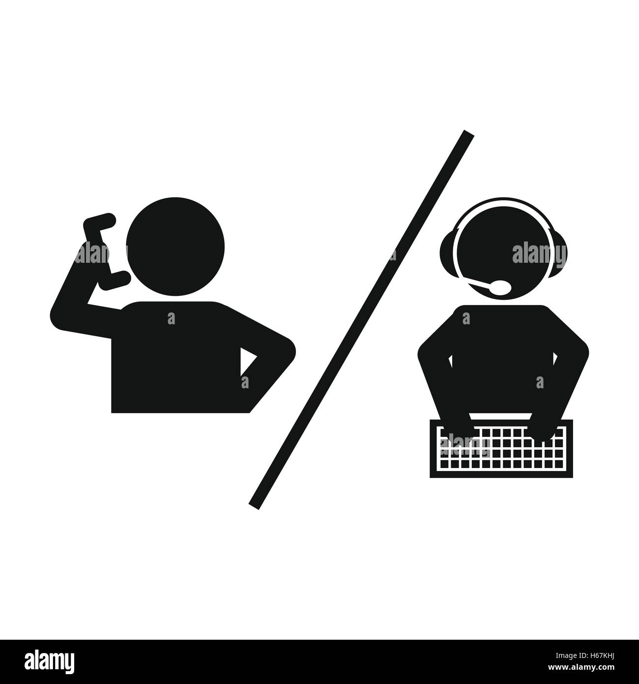 Telephone call centre silhouette Stock Vector Images - Alamy