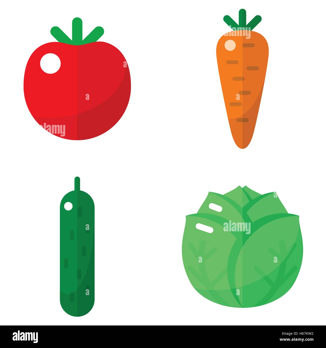 Vegetables flat icons set Stock Vector Image & Art - Alamy