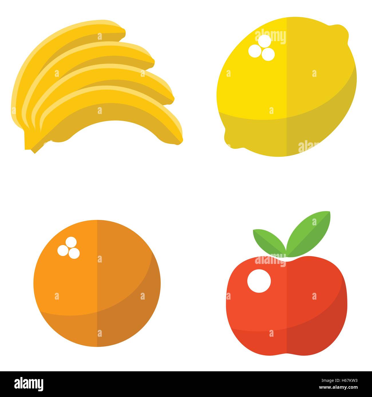 Fruits flat icons set Stock Vector Image & Art - Alamy