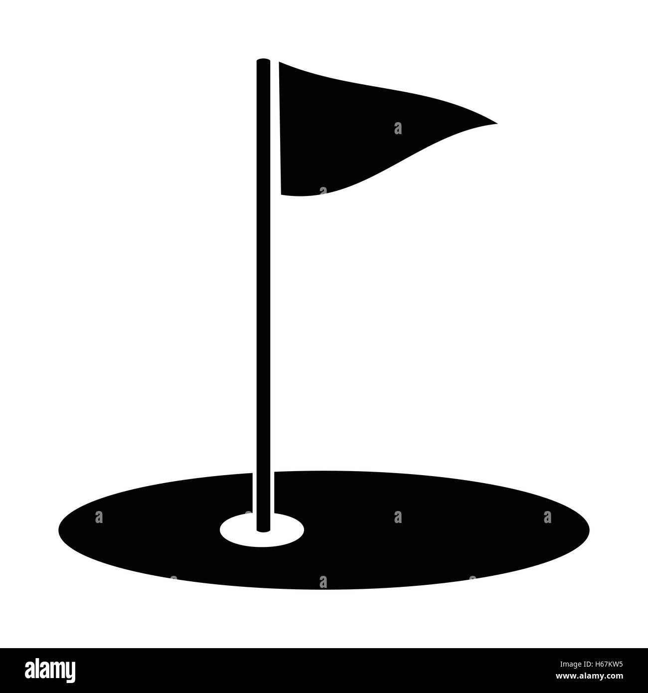 Golf icon flat style vector Black and White Stock Photos & Images - Alamy
