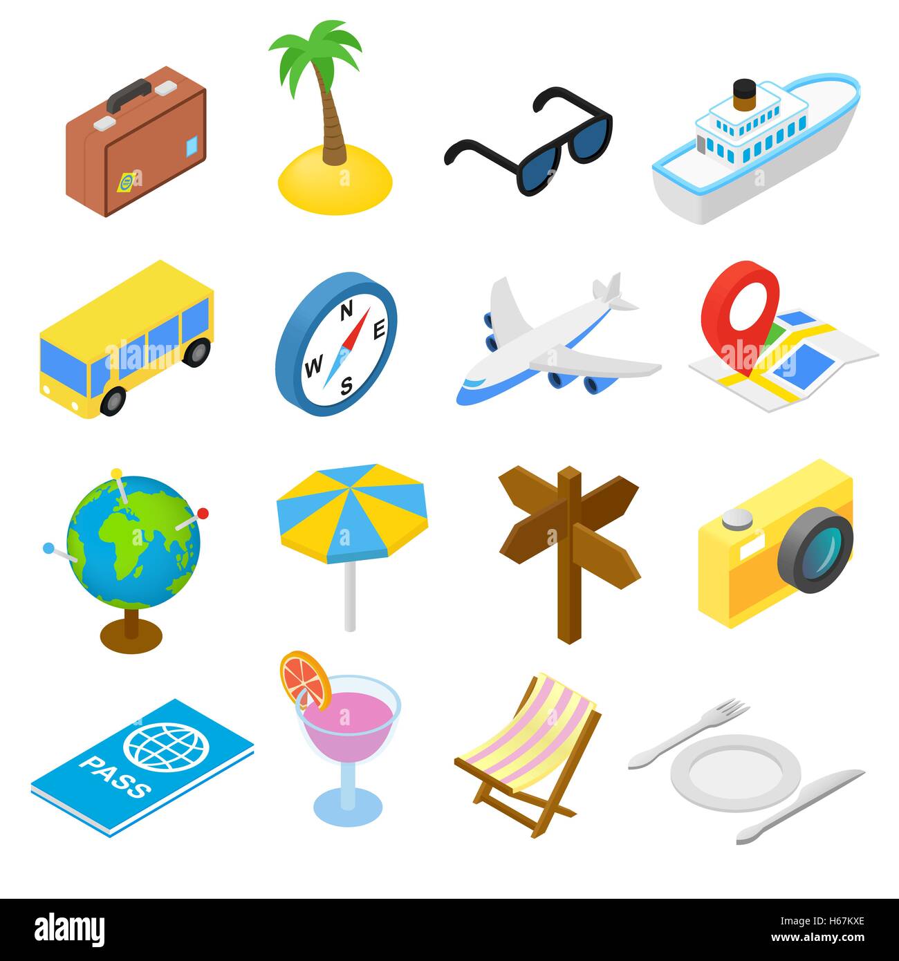 Travel isometric icons set Stock Vector Image & Art - Alamy