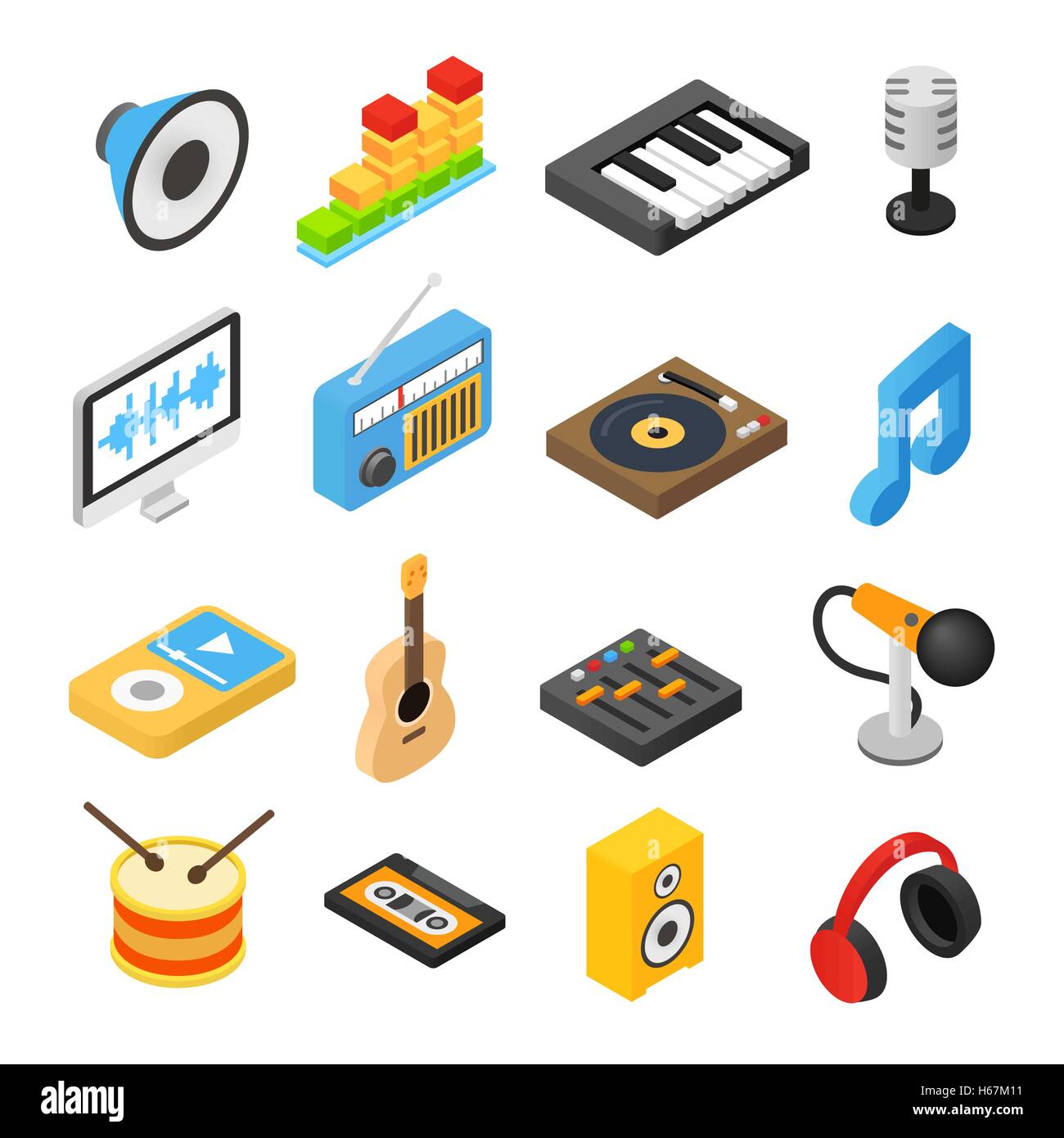 Music isometric 3d icons Stock Vector Image & Art - Alamy