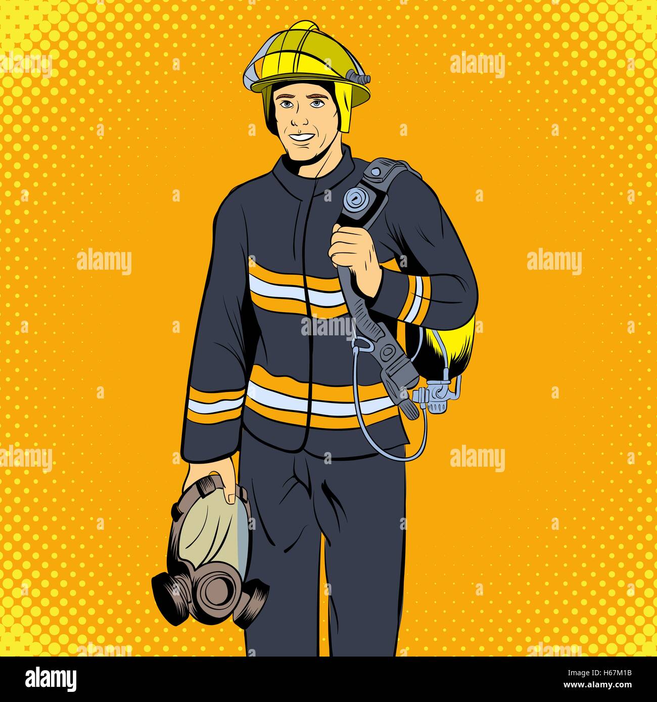 Firefighter comics character Stock Vector Image & Art - Alamy