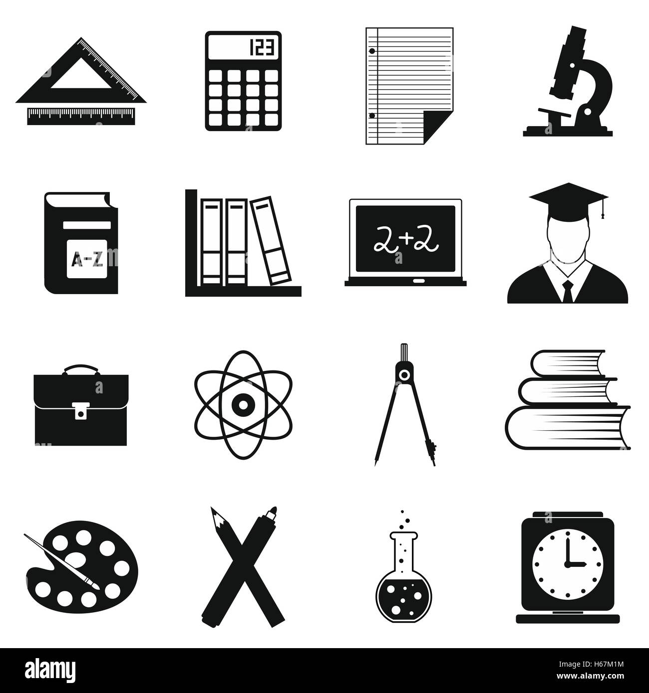Education simple icons Stock Vector Image & Art - Alamy