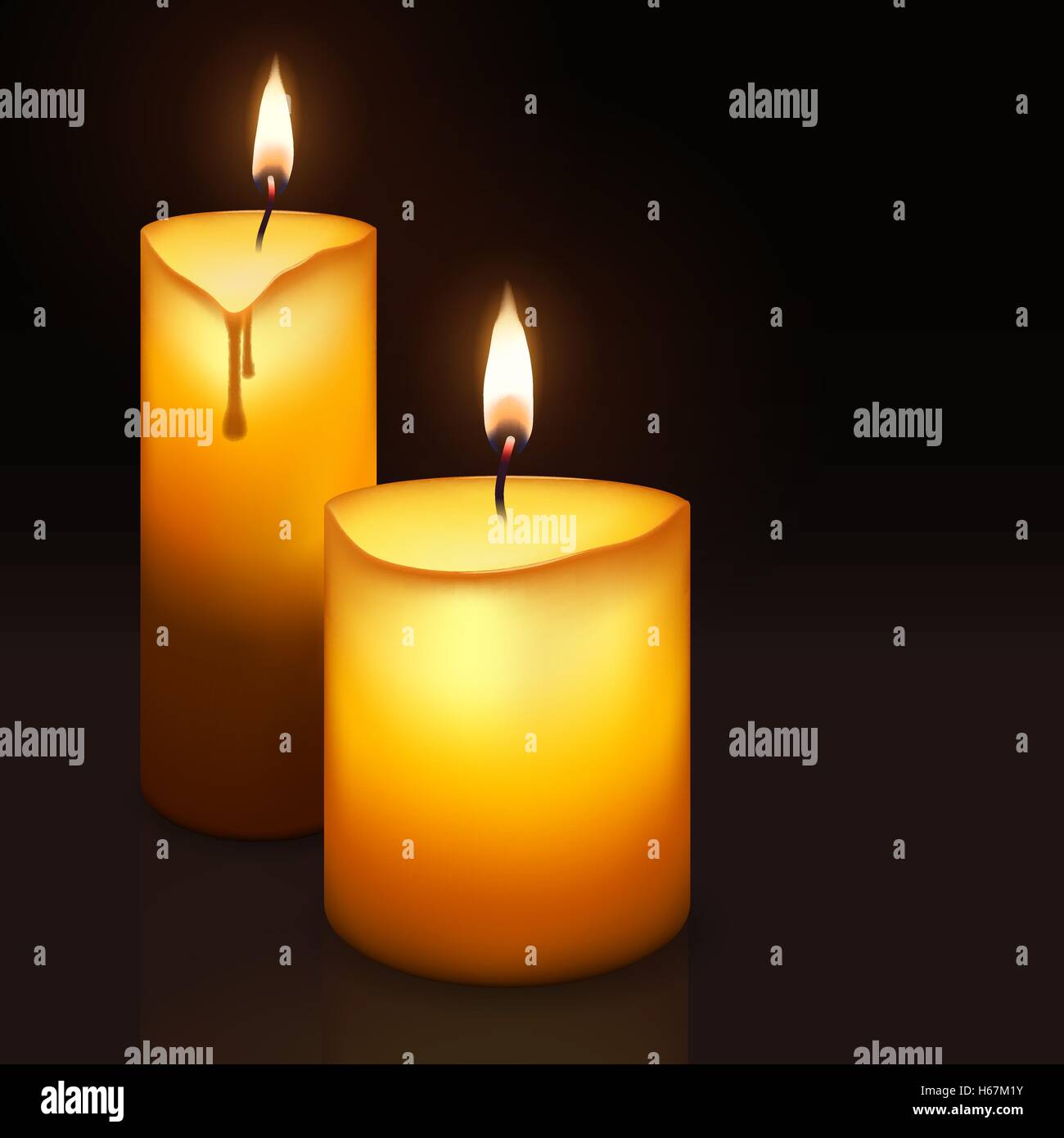 Two burning candles Stock Vector Image & Art - Alamy