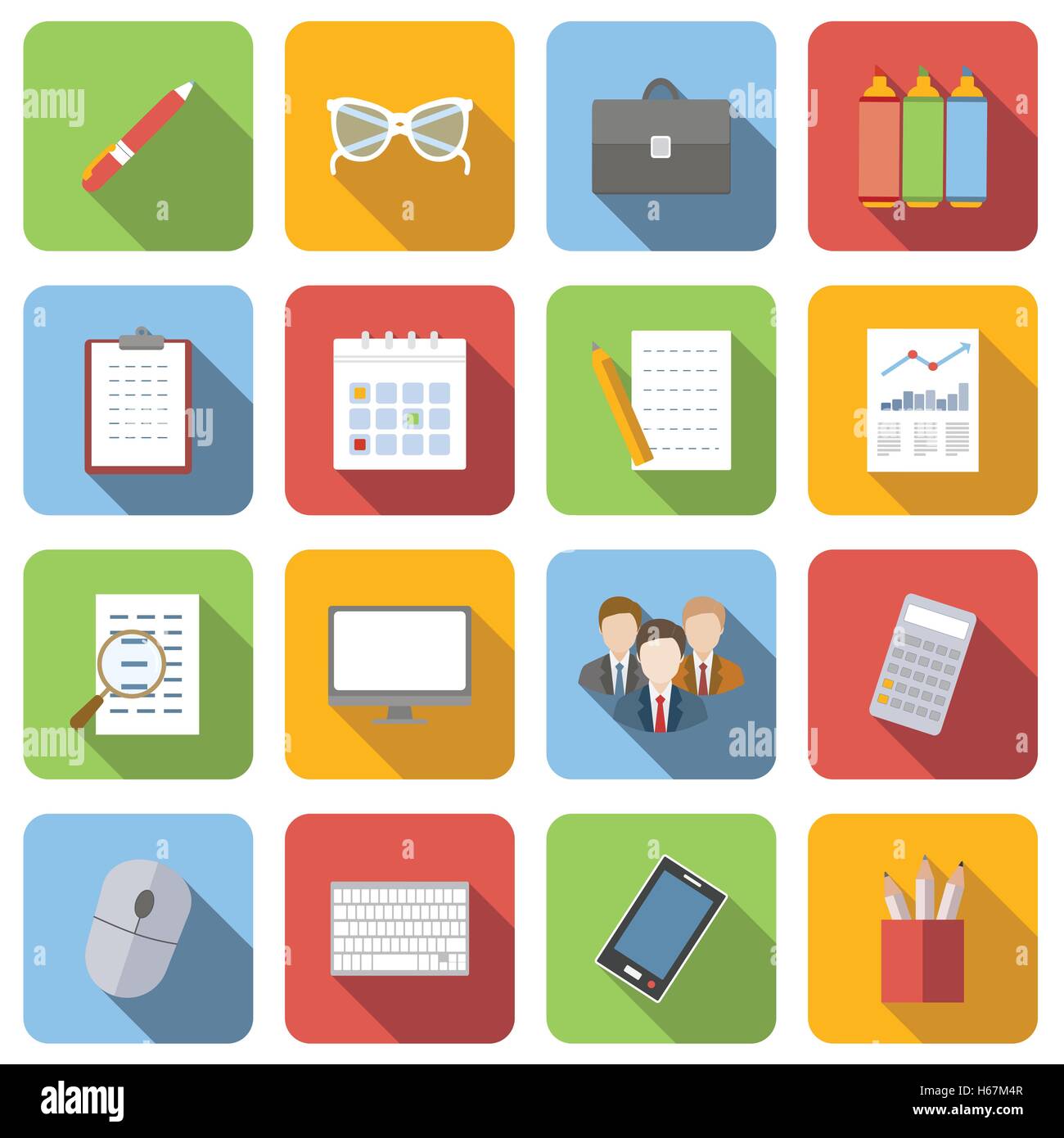 Business flat icons set Stock Vector Image & Art - Alamy