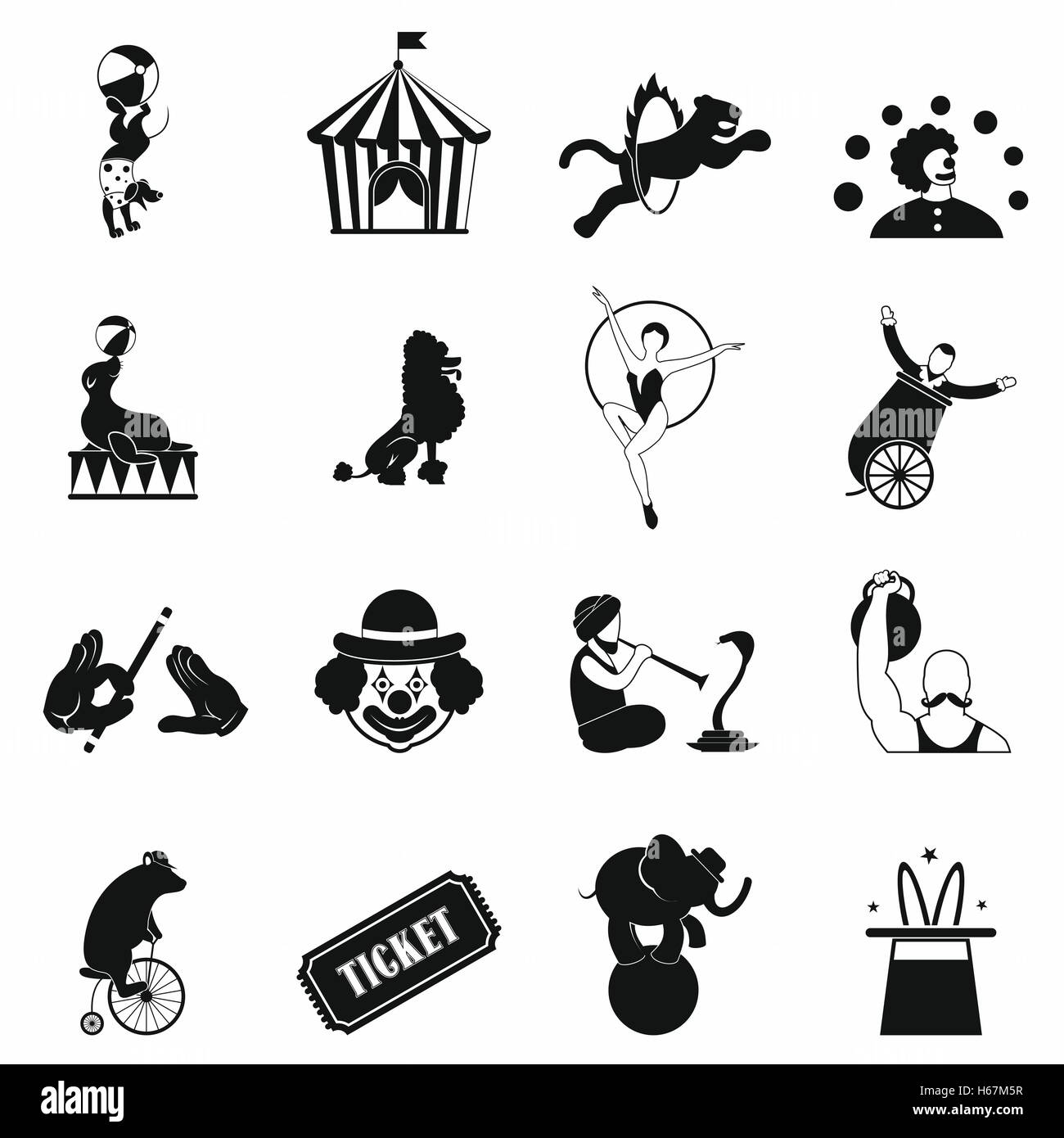 Circus simple icons set Stock Vector Image & Art - Alamy