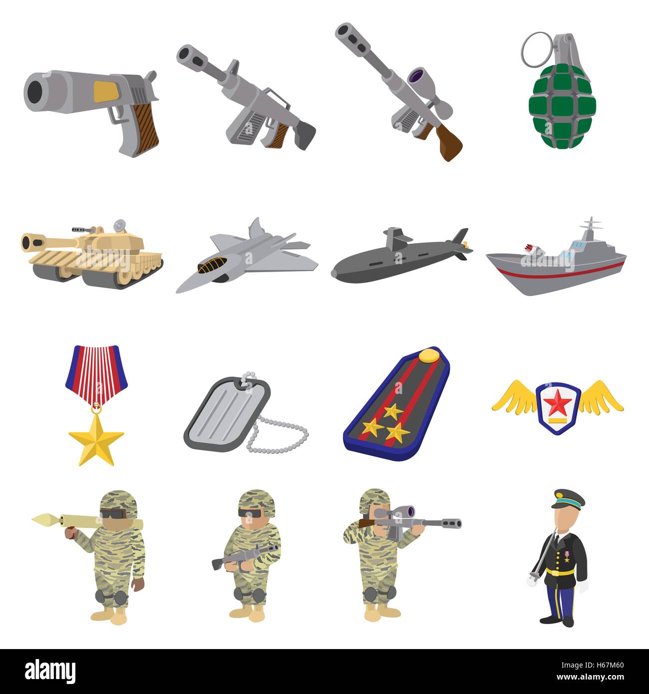 Military and war cartoon icons Stock Vector Image & Art - Alamy