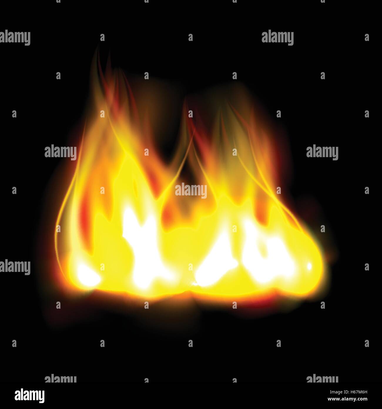 Realistic fire flame Stock Vector Image & Art - Alamy