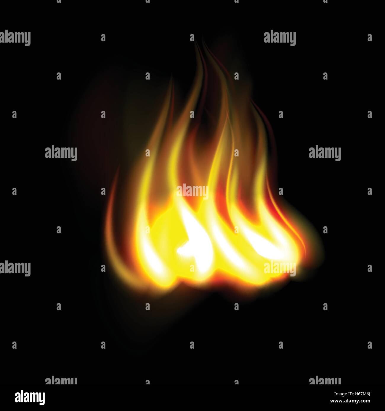 New realistic fire flame Stock Vector Image & Art - Alamy