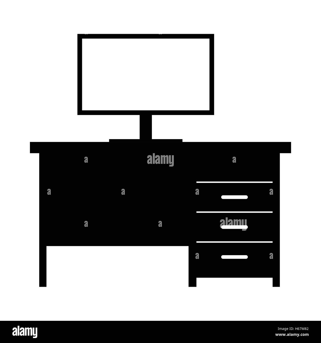 Computer desk simple icon Stock Vector Image & Art - Alamy