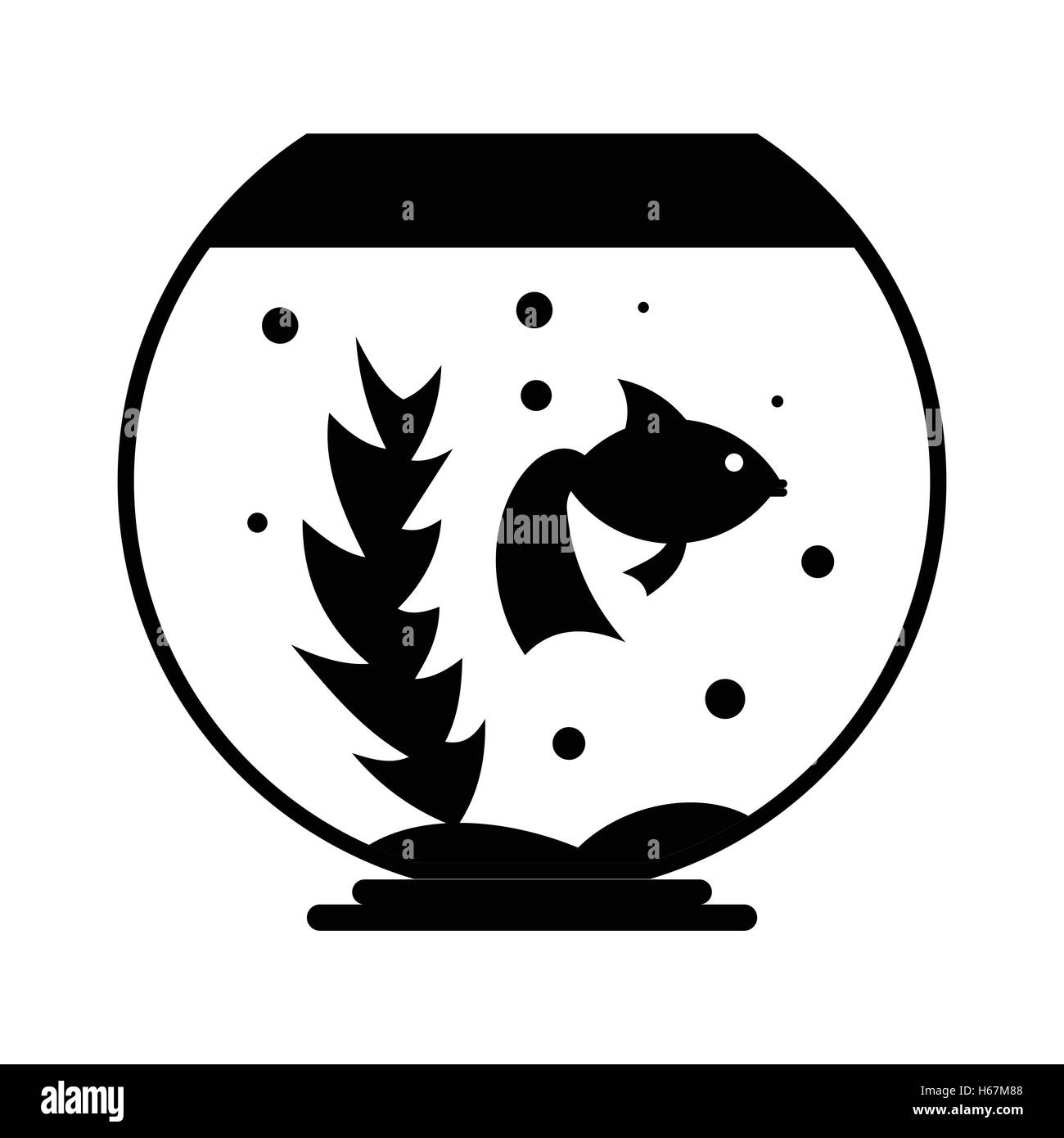 Aquarium simple icon color Black and White Stock Photos & Images - Alamy