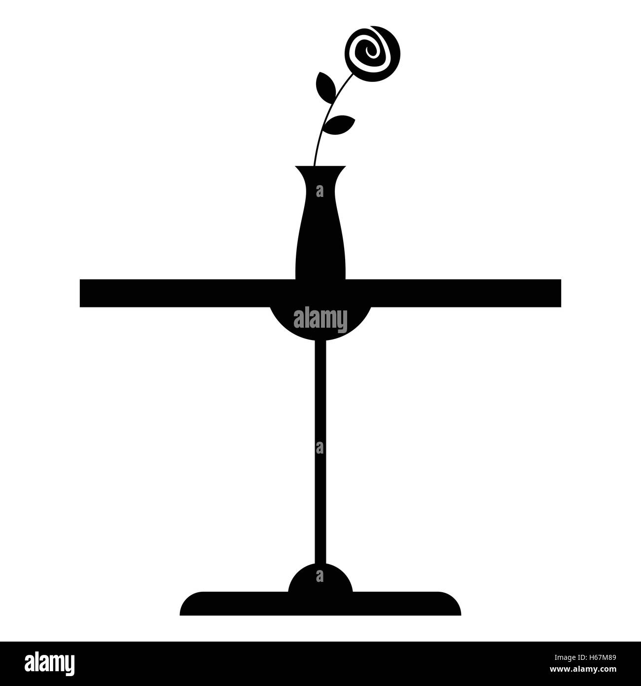 Table with vase simple icon Stock Vector Image & Art - Alamy