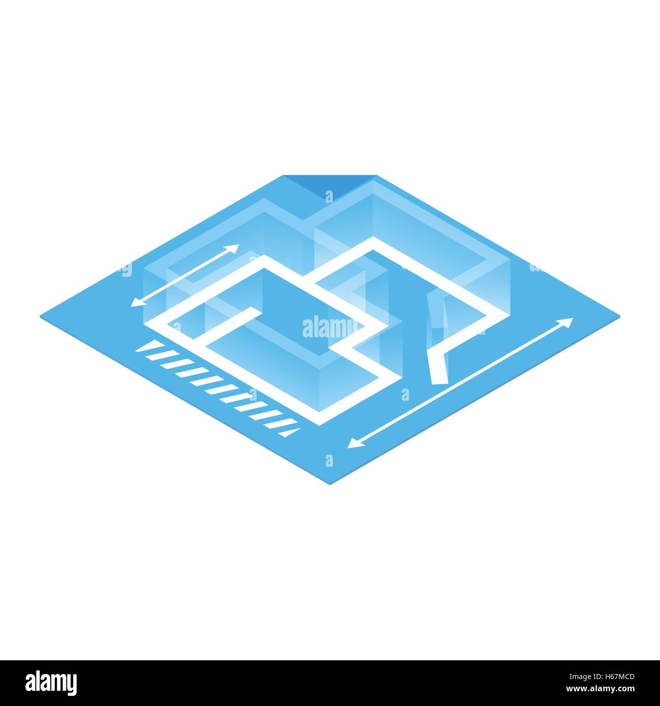 Architectural plan isometric 3d icon Stock Vector Image & Art - Alamy