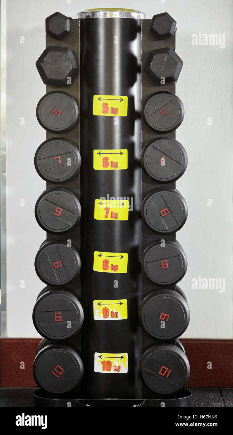 Rows of dumbbells hi-res stock photography and images - Alamy