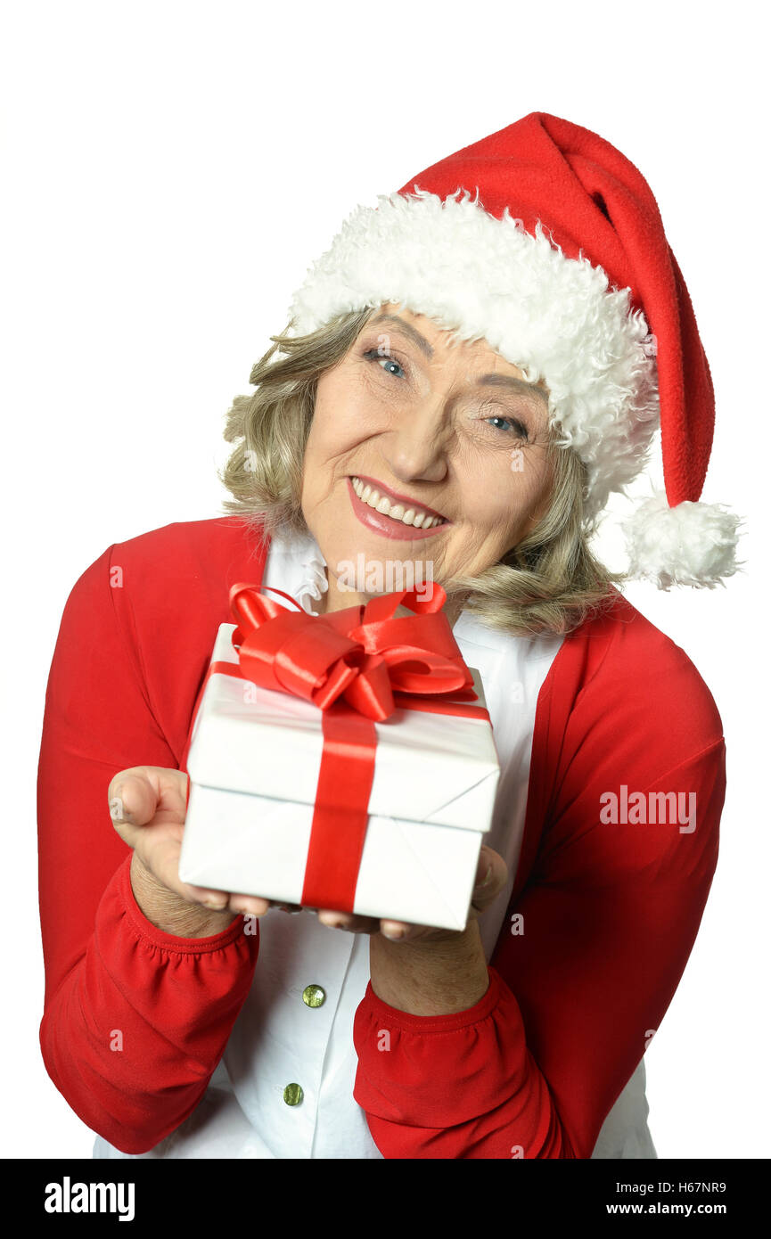 woman in Santa Claus Stock Photo - Alamy