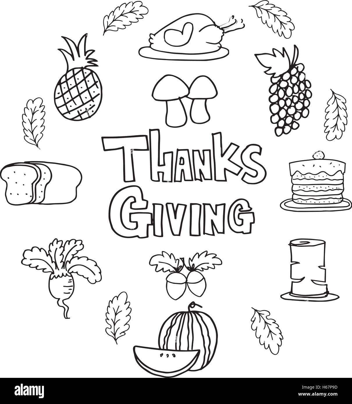 Doodle of thanksgiving element style Stock Vector Image & Art - Alamy