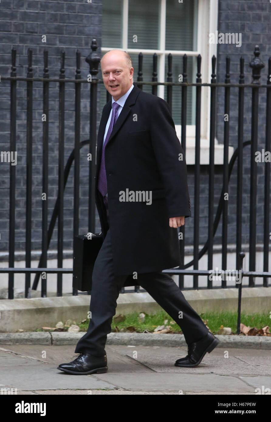 transport Secretary Chris Grayling arriving in Downing Street, London ...