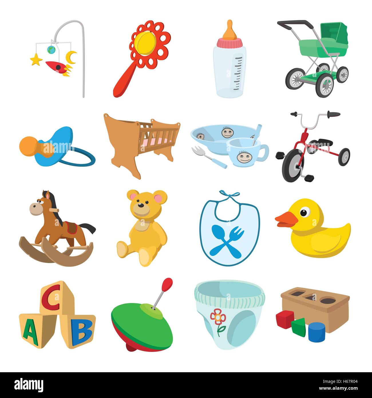 Baby cartoon icons set Stock Vector Image & Art - Alamy
