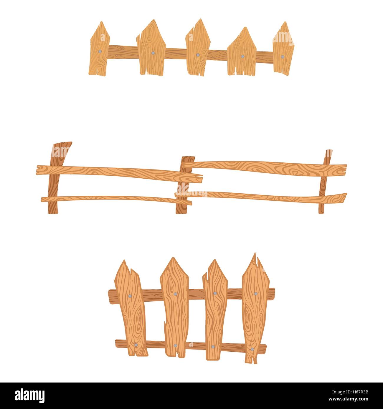 Wooden cartoon fences set Stock Vector Image & Art - Alamy