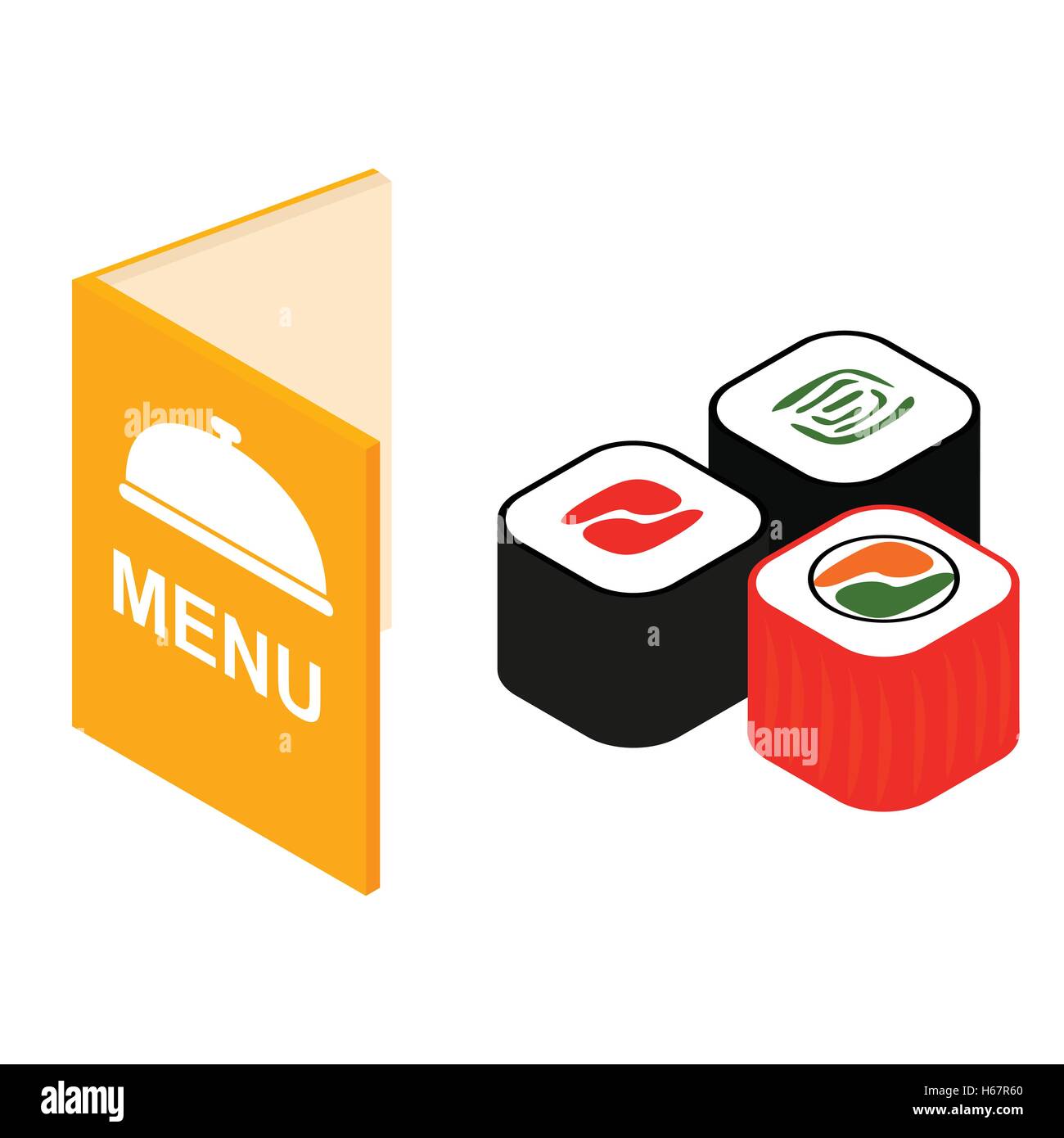 Menu and sushi isometric 3d icon Stock Vector Image & Art - Alamy