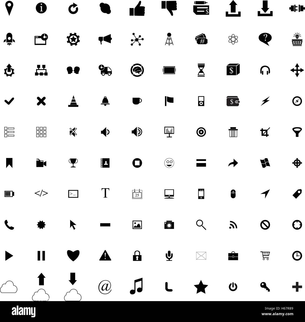 100 web simple icons Stock Vector Image & Art - Alamy