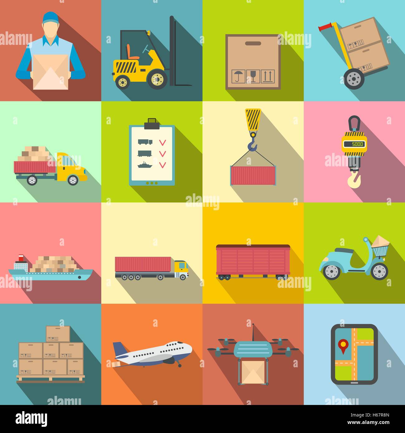 Logistics flat icons Stock Vector Image & Art - Alamy