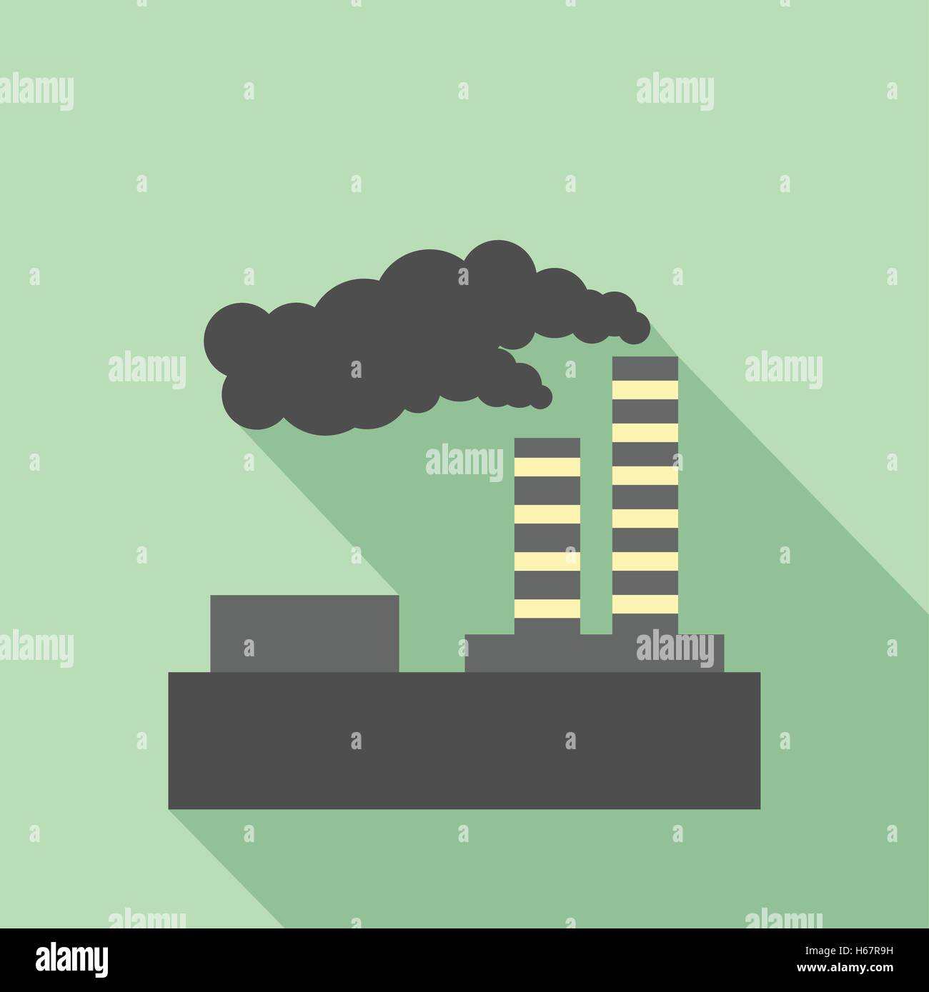 Factory pollution flat icon Stock Vector Image & Art - Alamy