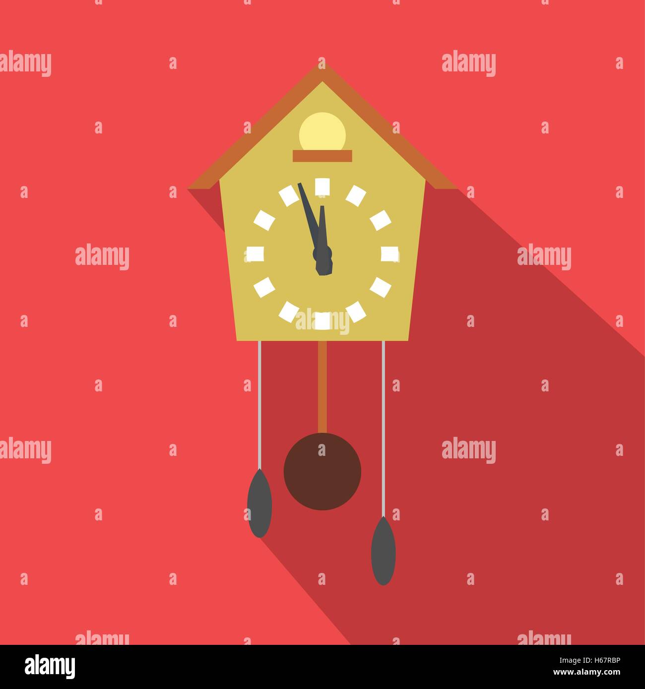Cuckoo clock flat icon Stock Vector Image & Art - Alamy