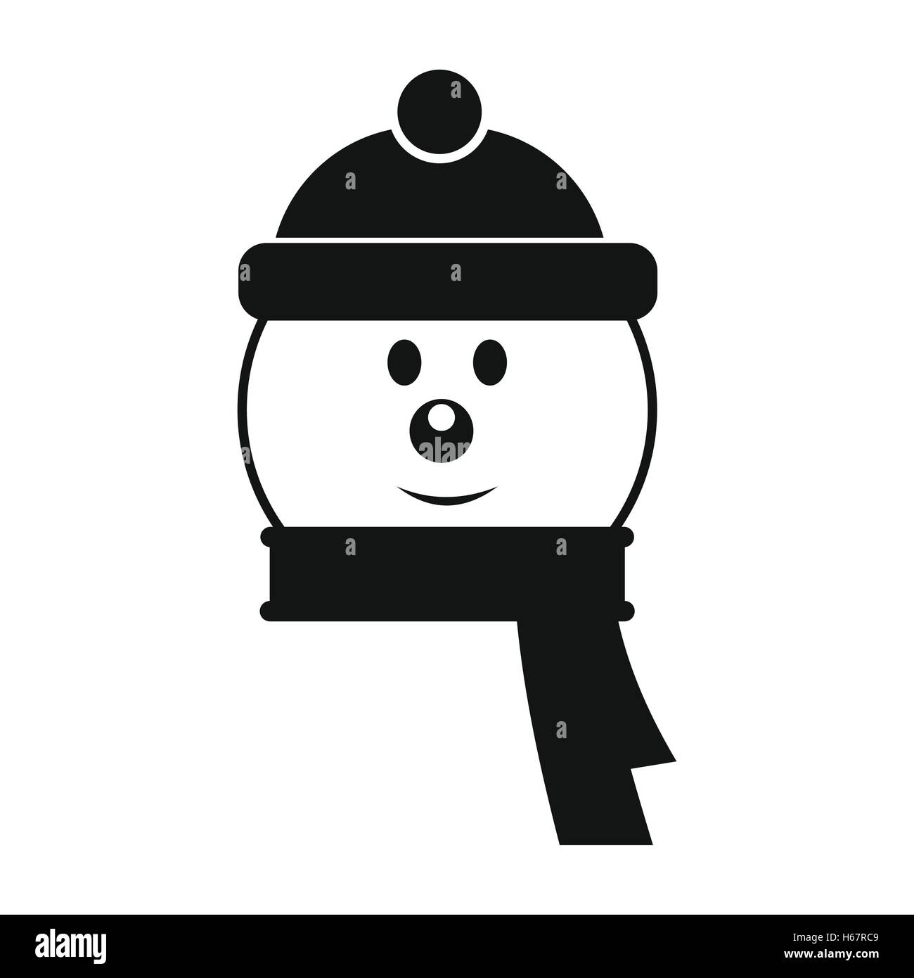 Head of snowman simple icon Stock Vector Image & Art - Alamy