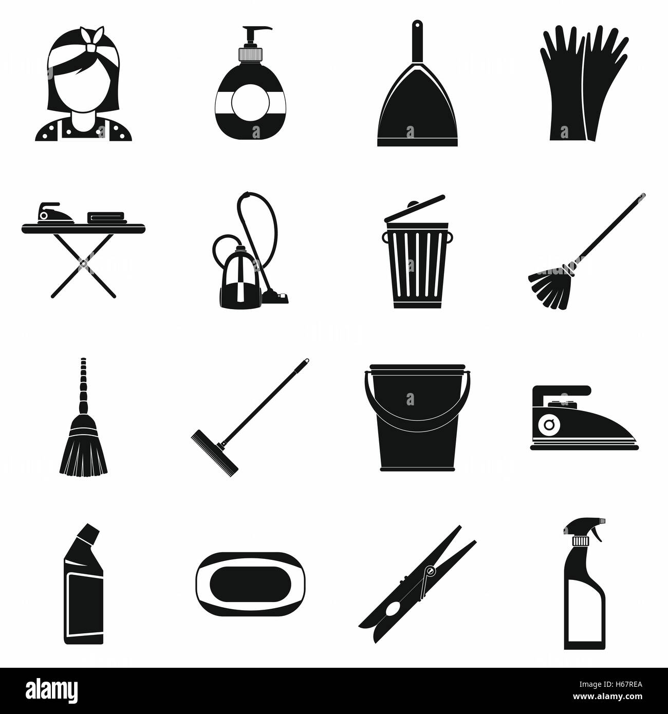 Cleaning simple icons Stock Vector Image & Art - Alamy