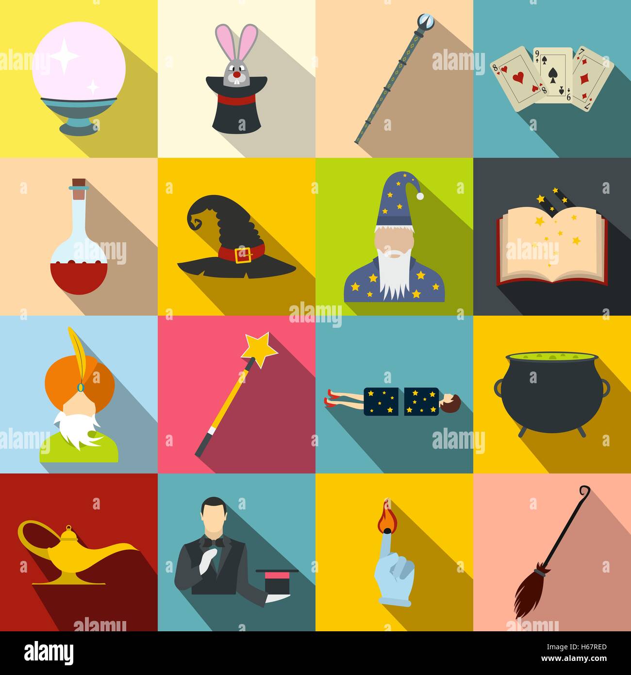 Magic flat icons set Stock Vector Image & Art - Alamy