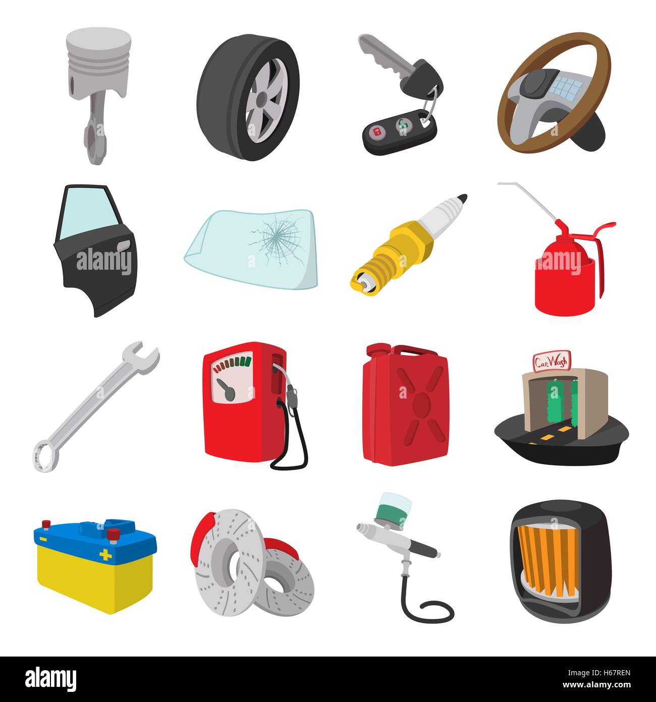 Car service maintenance cartoon icons Stock Vector Image & Art - Alamy