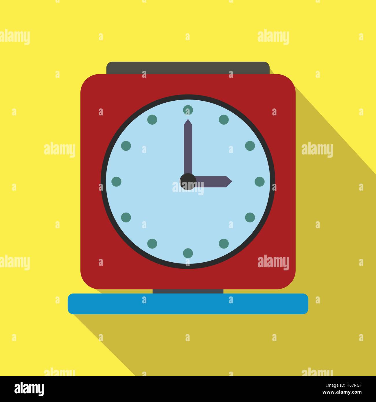 Vintage alarm clock flat icon Stock Vector Image & Art - Alamy
