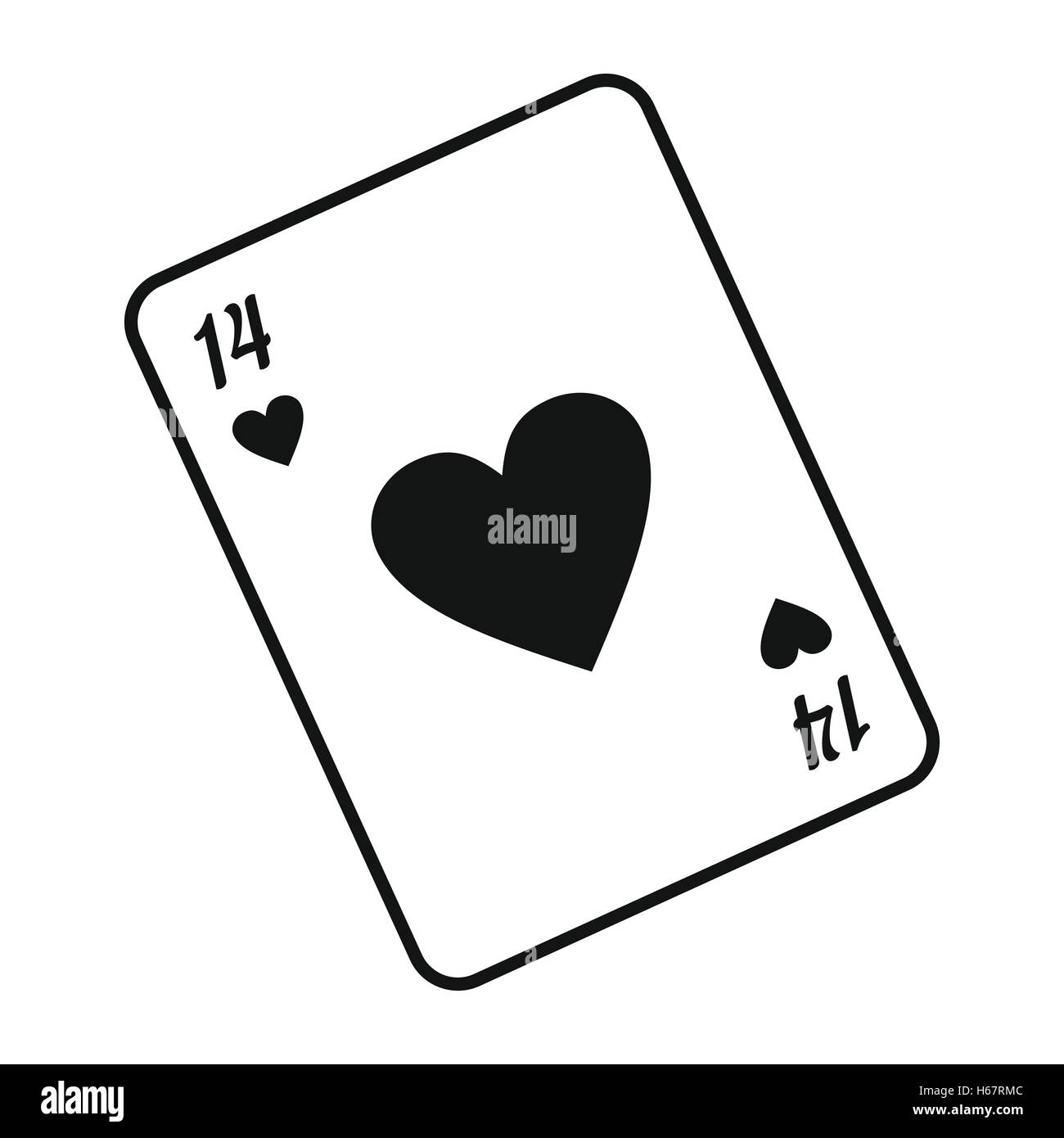 Playing card with heart Stock Vector Image & Art - Alamy
