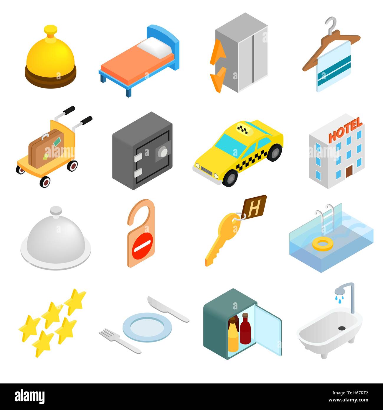 Hotel isometric 3d icons set Stock Vector Image & Art - Alamy