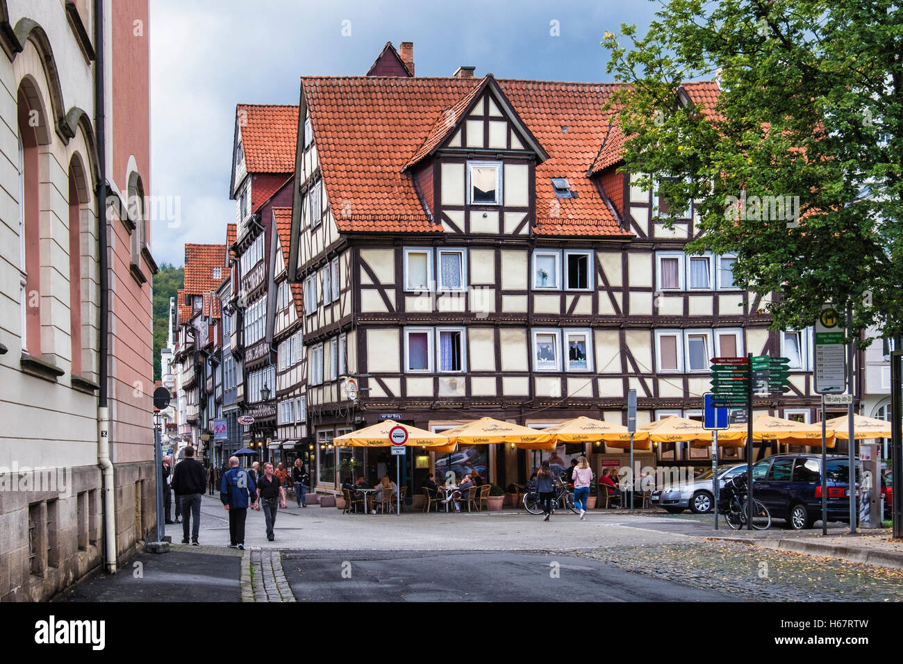 Hann. Münden, Lower Saxony, Germany. Quaint Old Town centre with ...