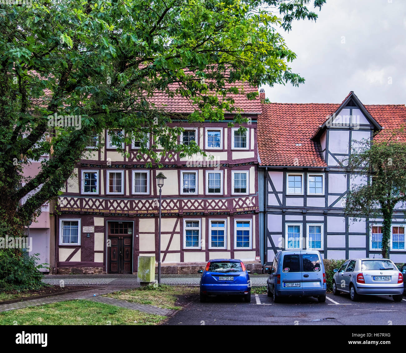 Hann. Münden, Lower Saxony, Germany. Historic typical half-timbered ...