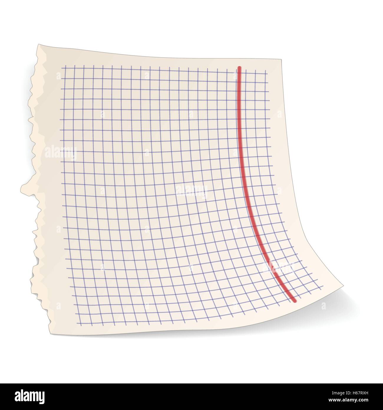 Crossed sheet of notebook illustration Stock Vector Image & Art - Alamy