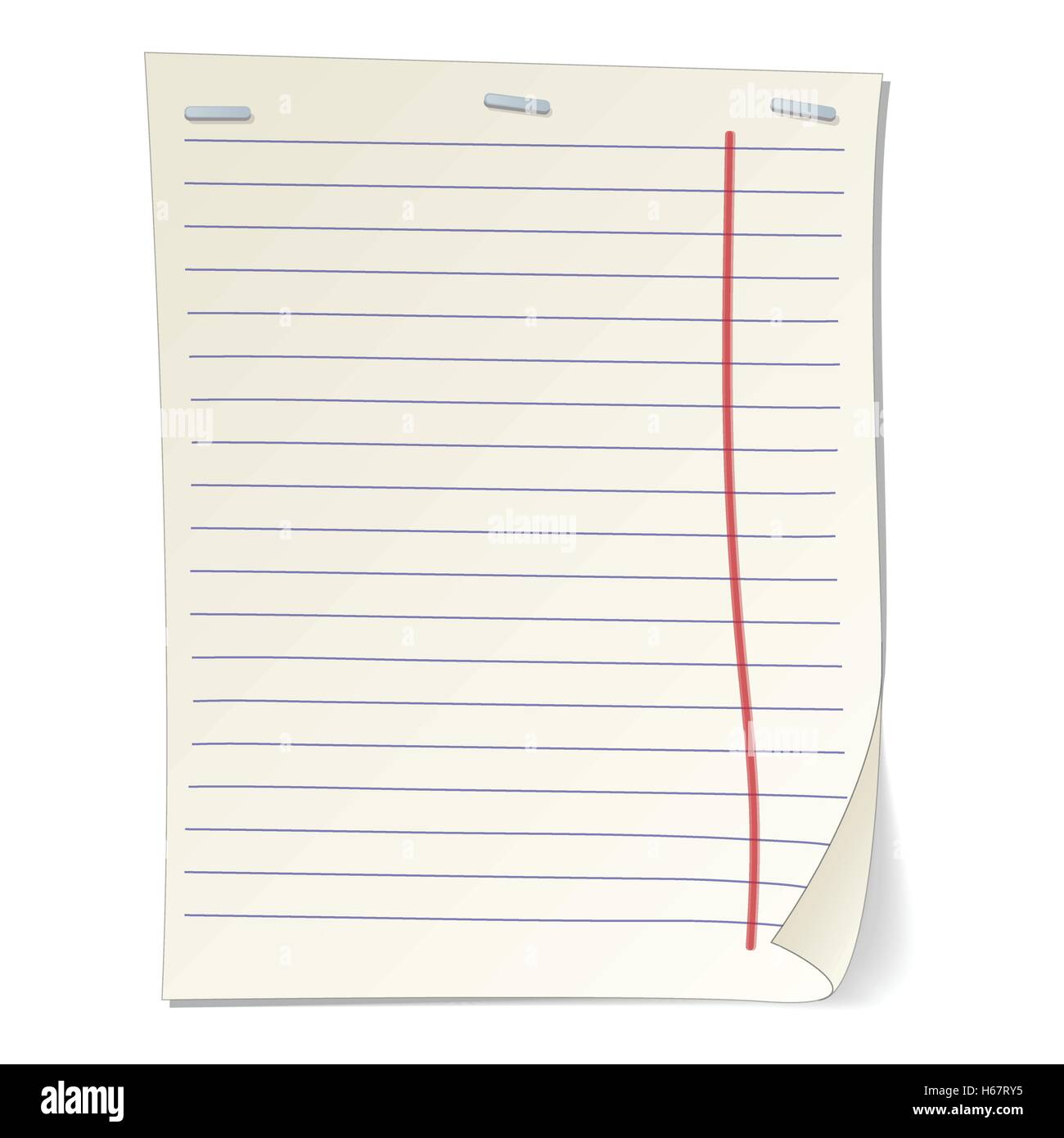 Stripped notebook paper cartoon illustration Stock Vector Image & Art ...