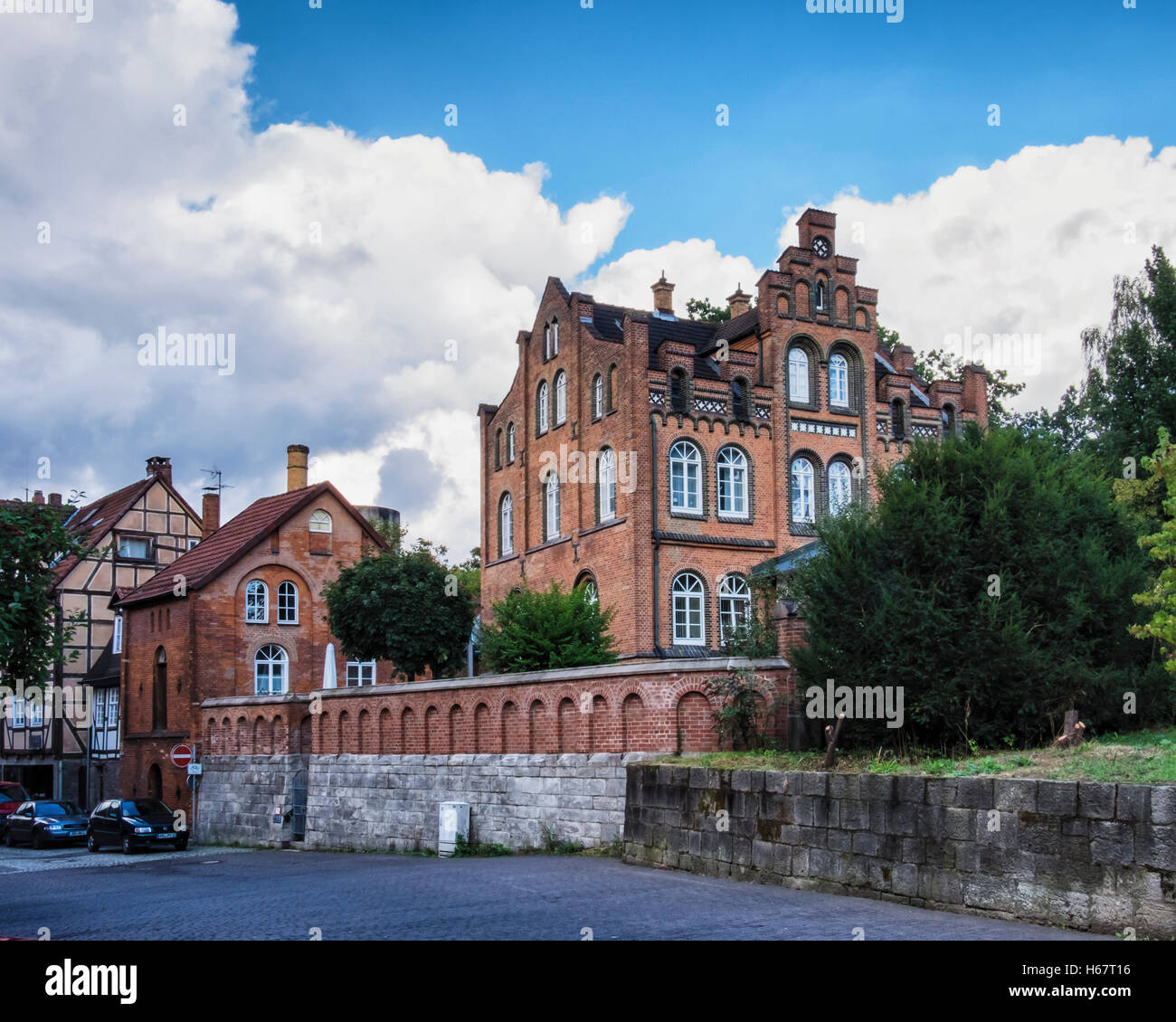 Hann. Münden, Lower Saxony, Germany. Traditional brick houses, Grand ...