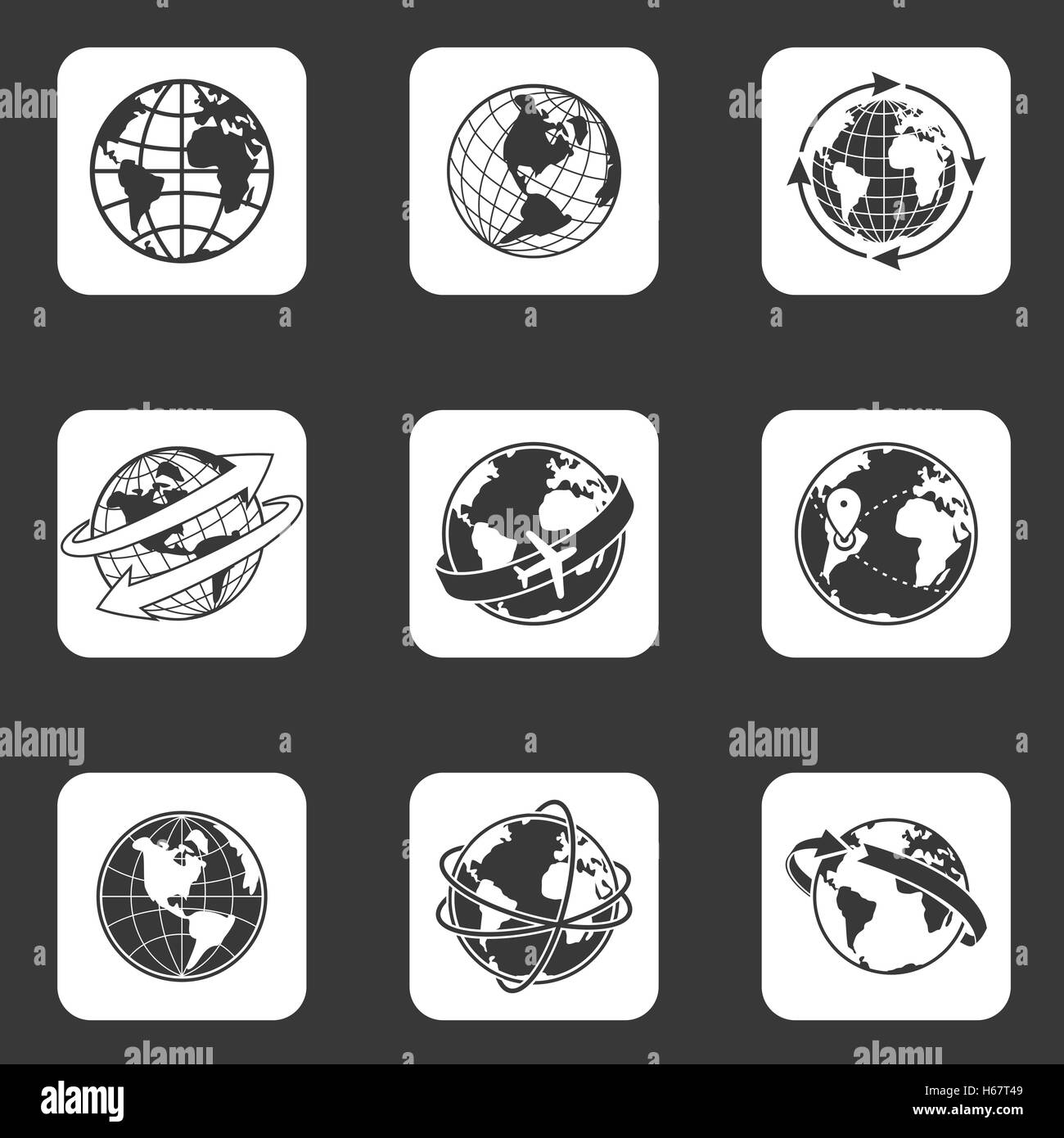 Globe icons set Stock Vector Image & Art - Alamy