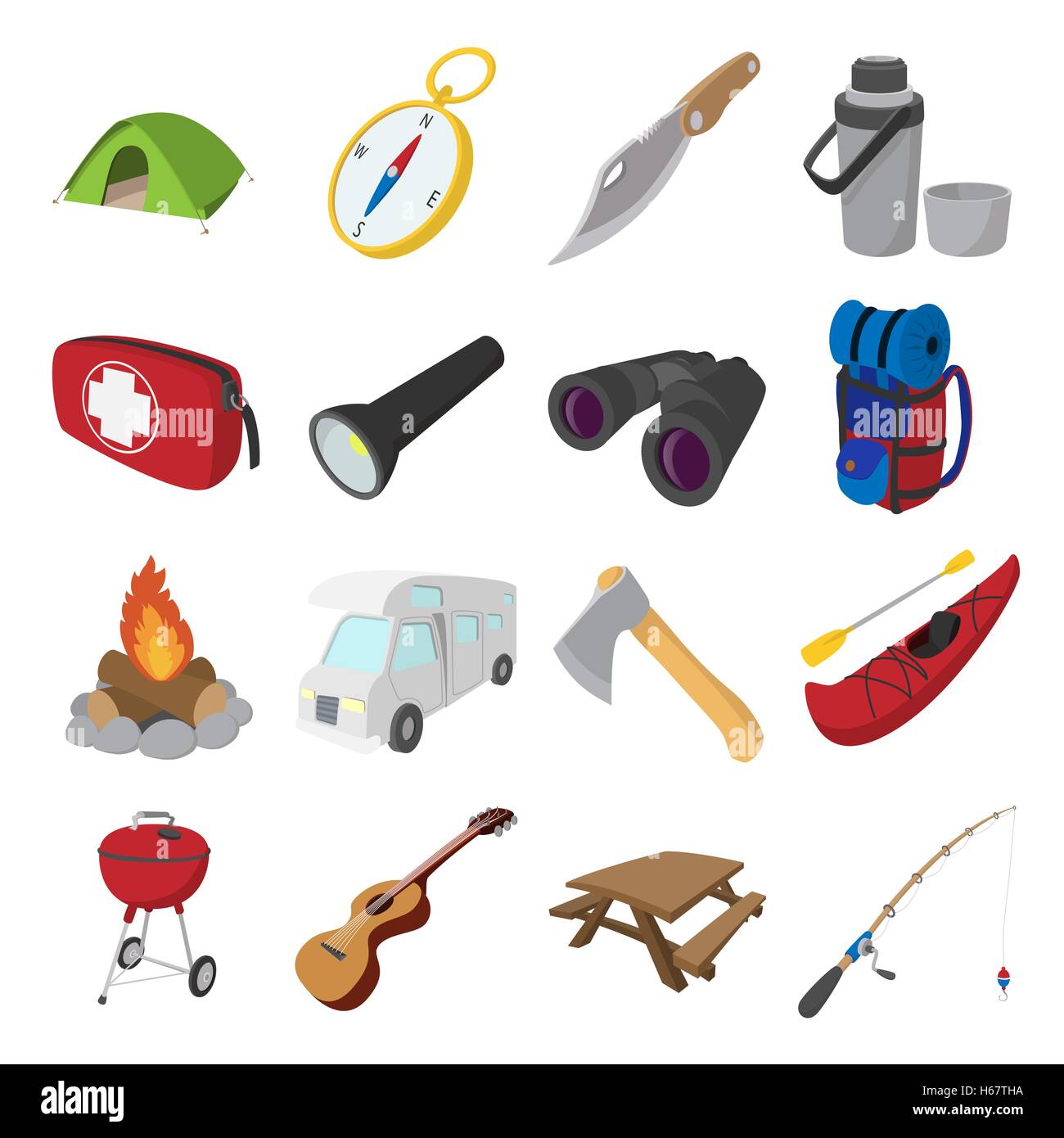 Camping cartoon icons Stock Vector Image & Art - Alamy