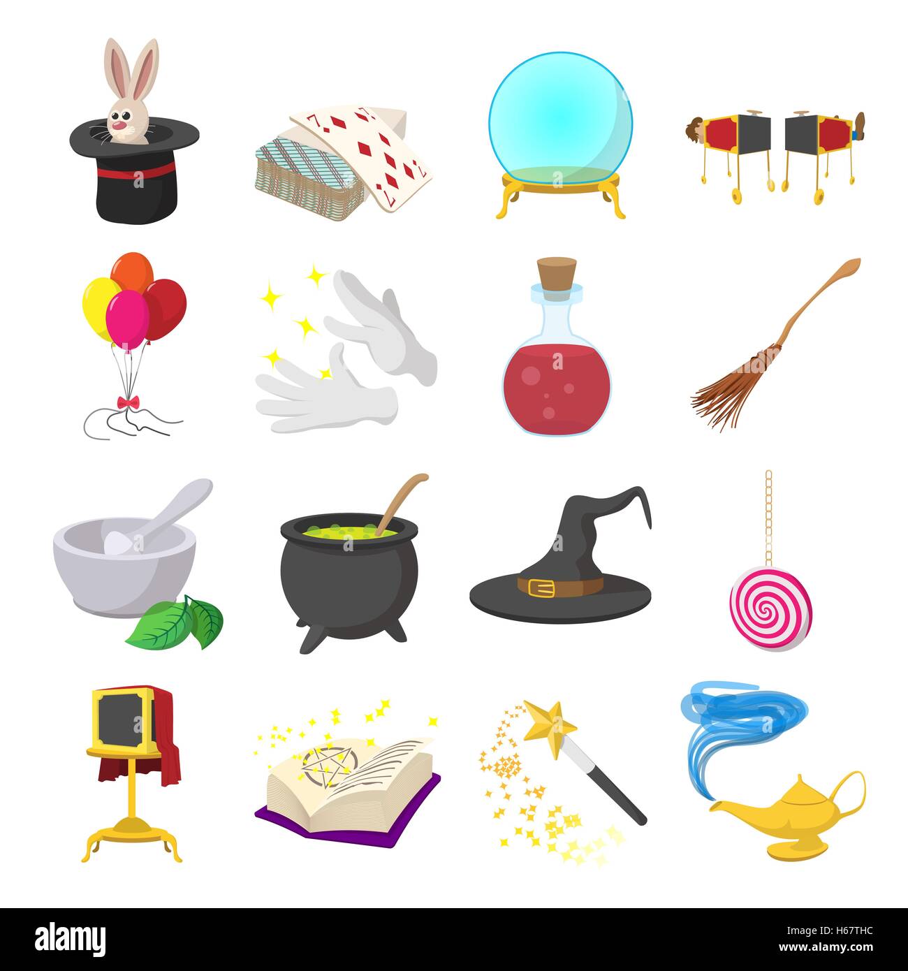 Magic cartoon icons set Stock Vector Image & Art - Alamy