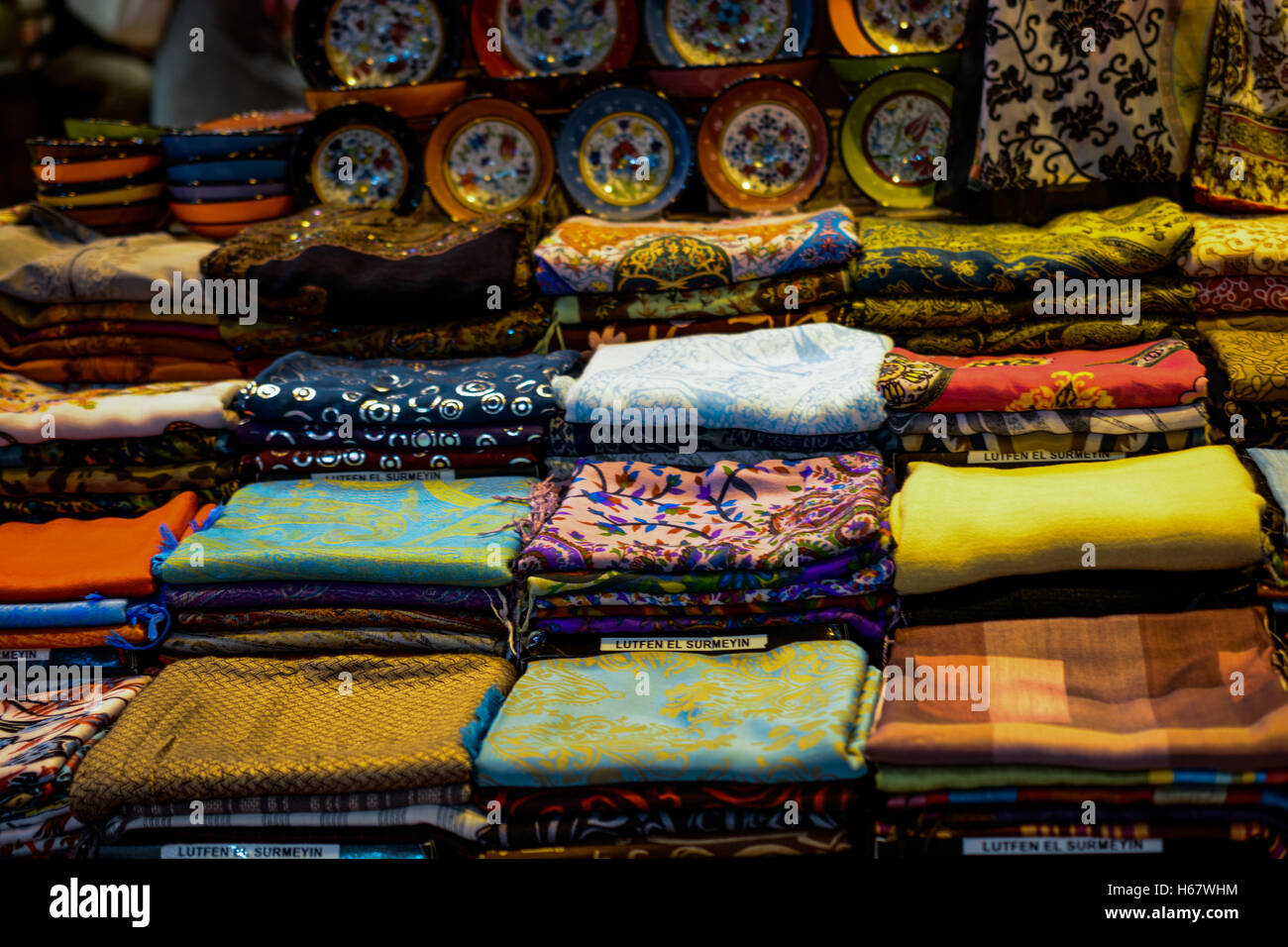Examples of colorful fabric of various color and type Stock Photo - Alamy