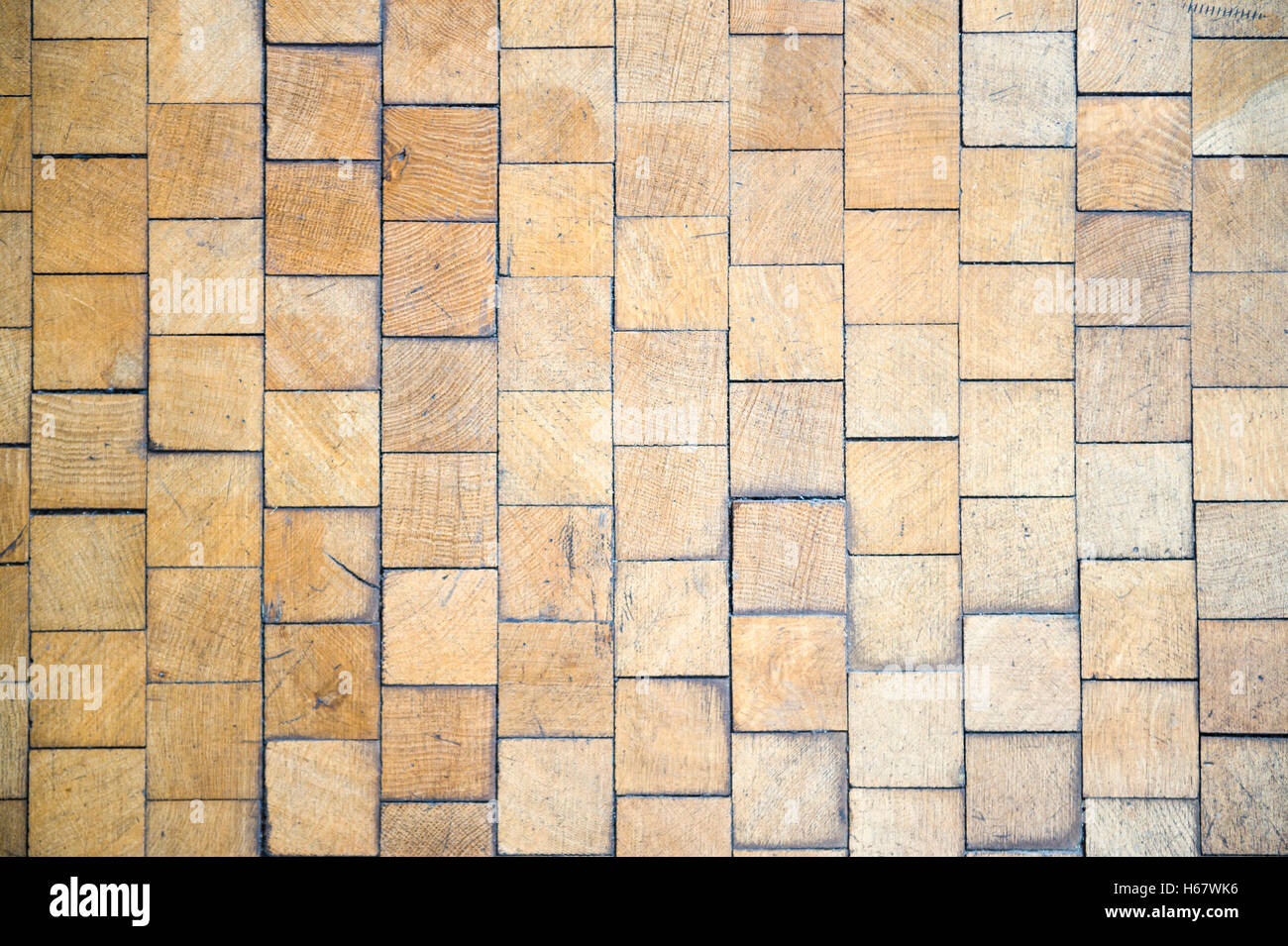 Weathered wood floor background with pattern of square tiles Stock ...