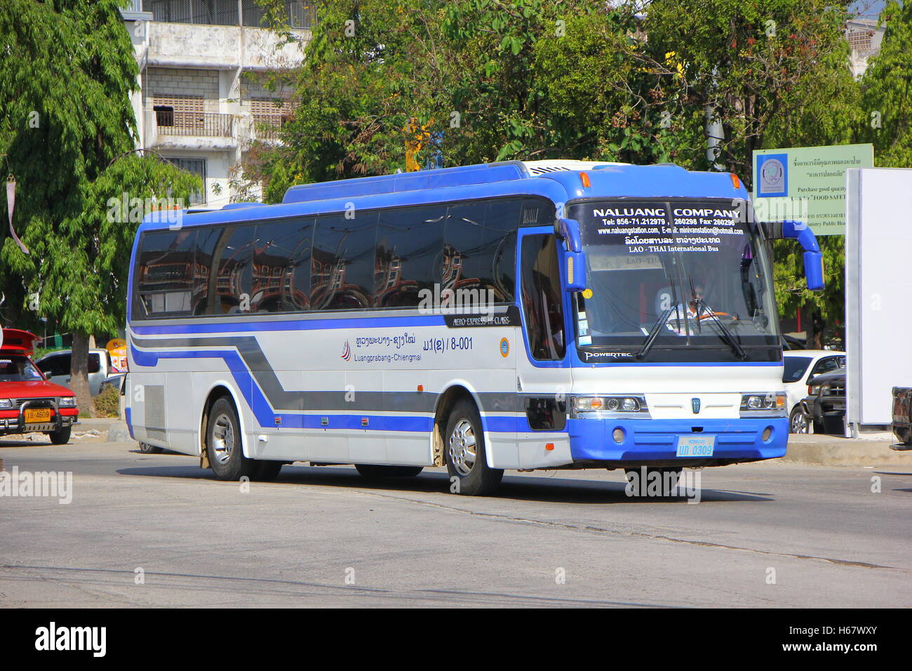 Bus of Naluang Bus Company. International bus between Chiangmai ...