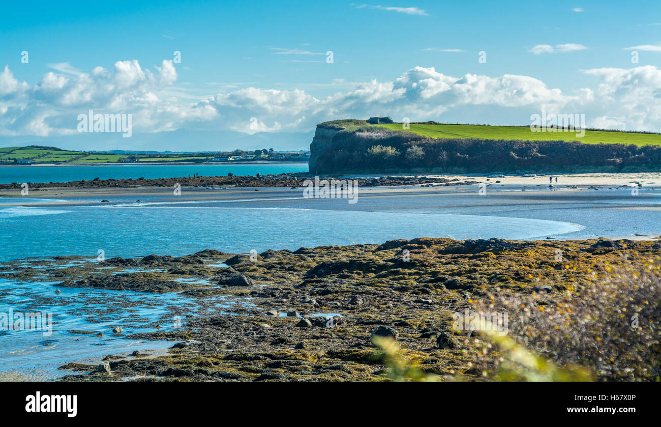 View from the coastal path at Penrhos country Park on Anglesey Stock ...