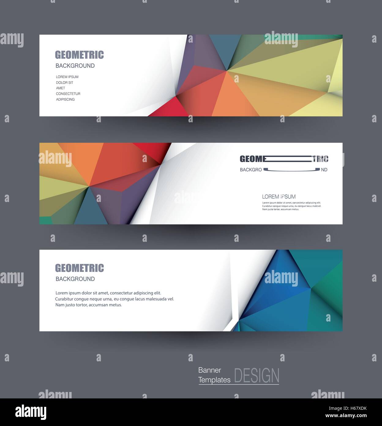 Vector abstract banners set with polygonal, Geometric, Triangle pattern ...