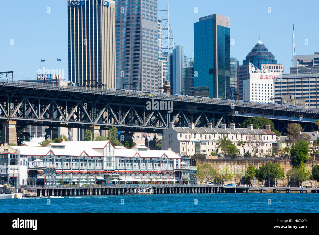 Walsh Bay beneath Sydney harbour bridge in city centre, Sydney,New ...